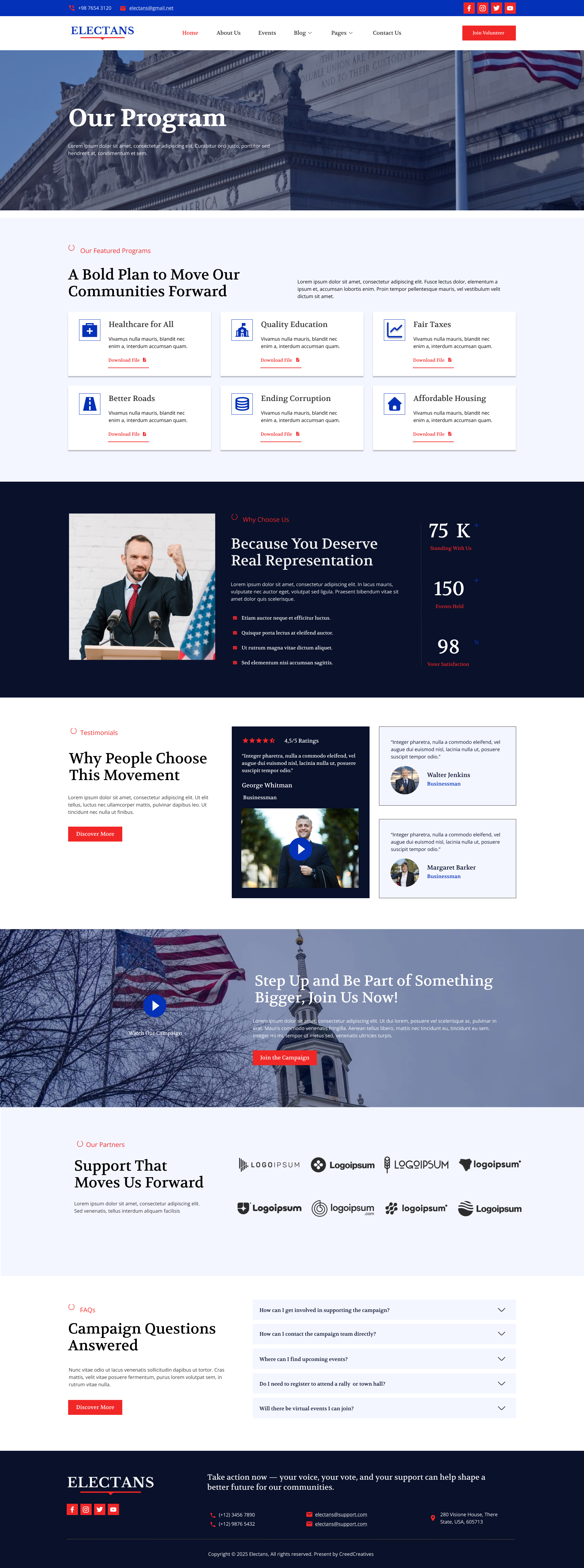 Electans - Political Campaign Figma Template by creedcreatives ...