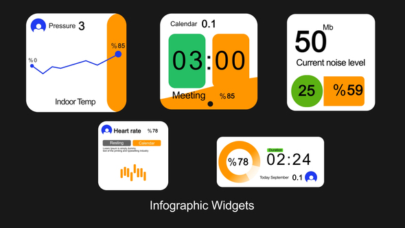 Modern Infographic Widgets Pack | Clean UI Kit, After Effects Project Files