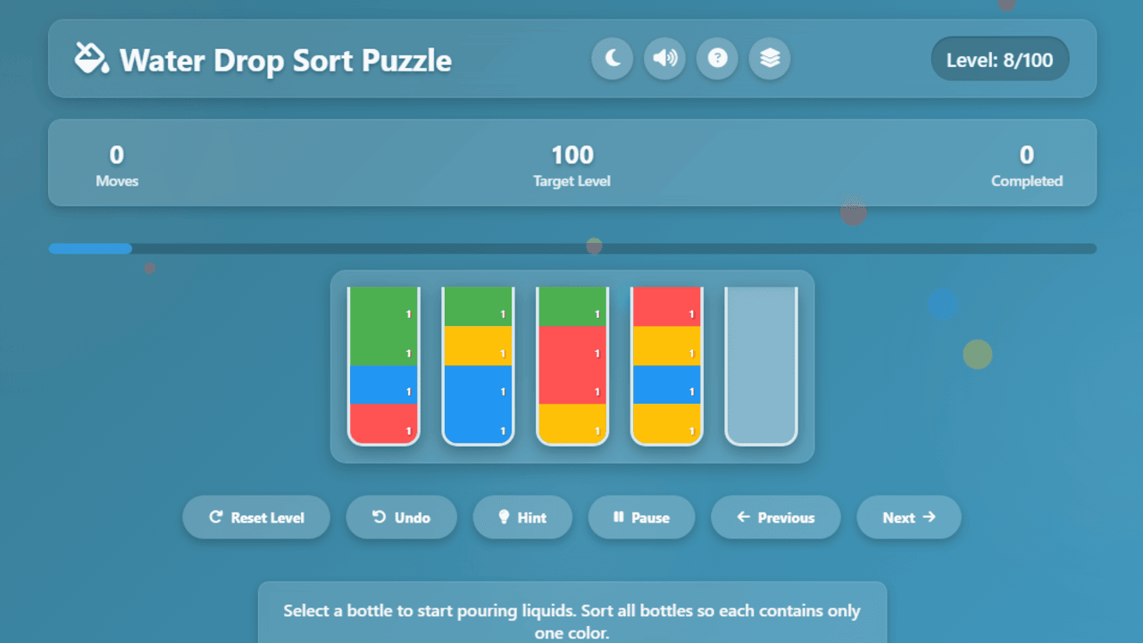 Water Drop Sort HTML5 Puzzle by stylii | CodeCanyon