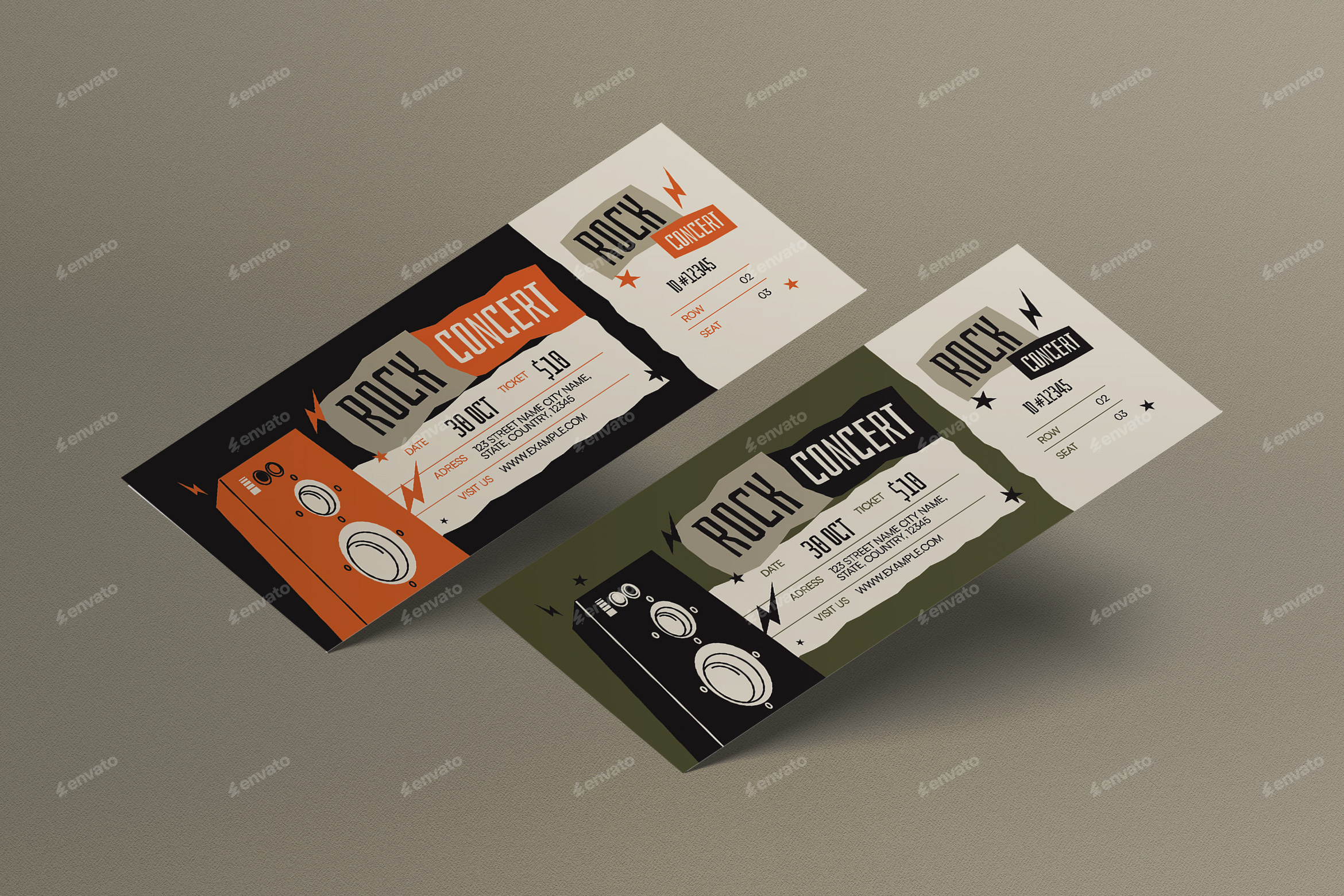 Rock Concert Ticket, Print Templates | GraphicRiver