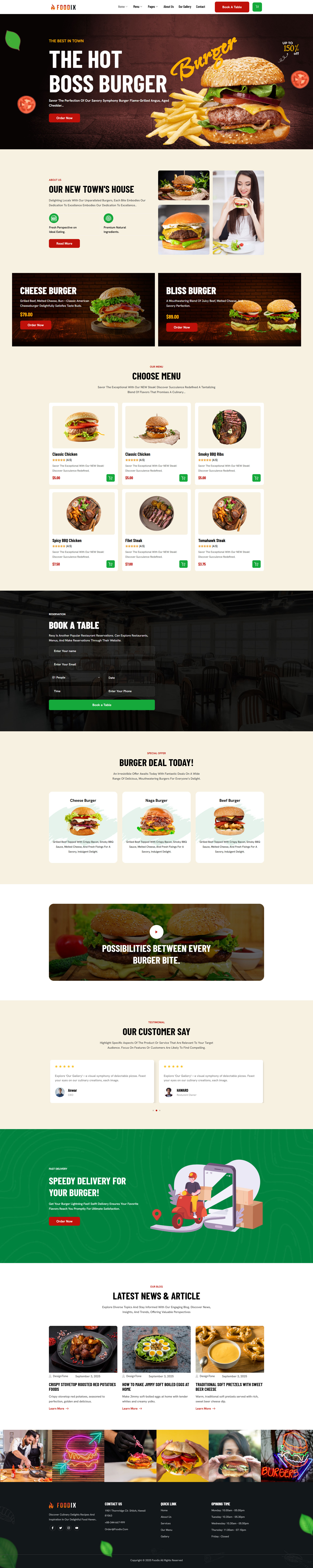 Foodix - Fast Foods & Restaurants Elementor Template Kit by designTone