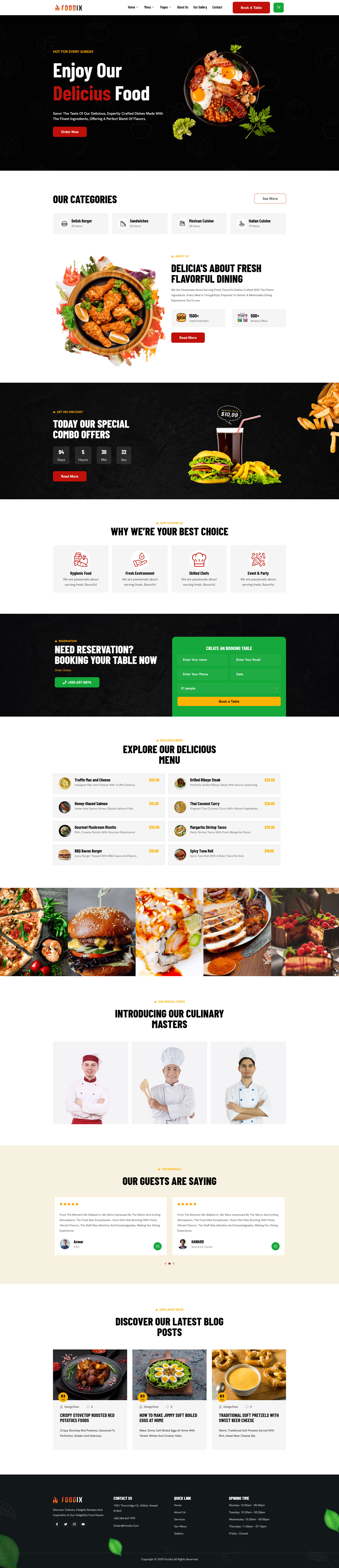 Foodix - Fast Foods & Restaurants Elementor Template Kit by designTone