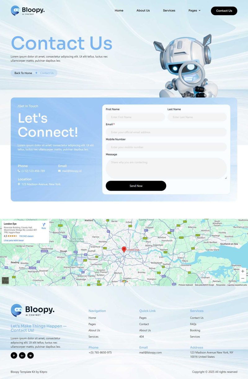 Bloopy - Modern AI Chat Bot Elementor Template Kit by Kitpro | ThemeForest