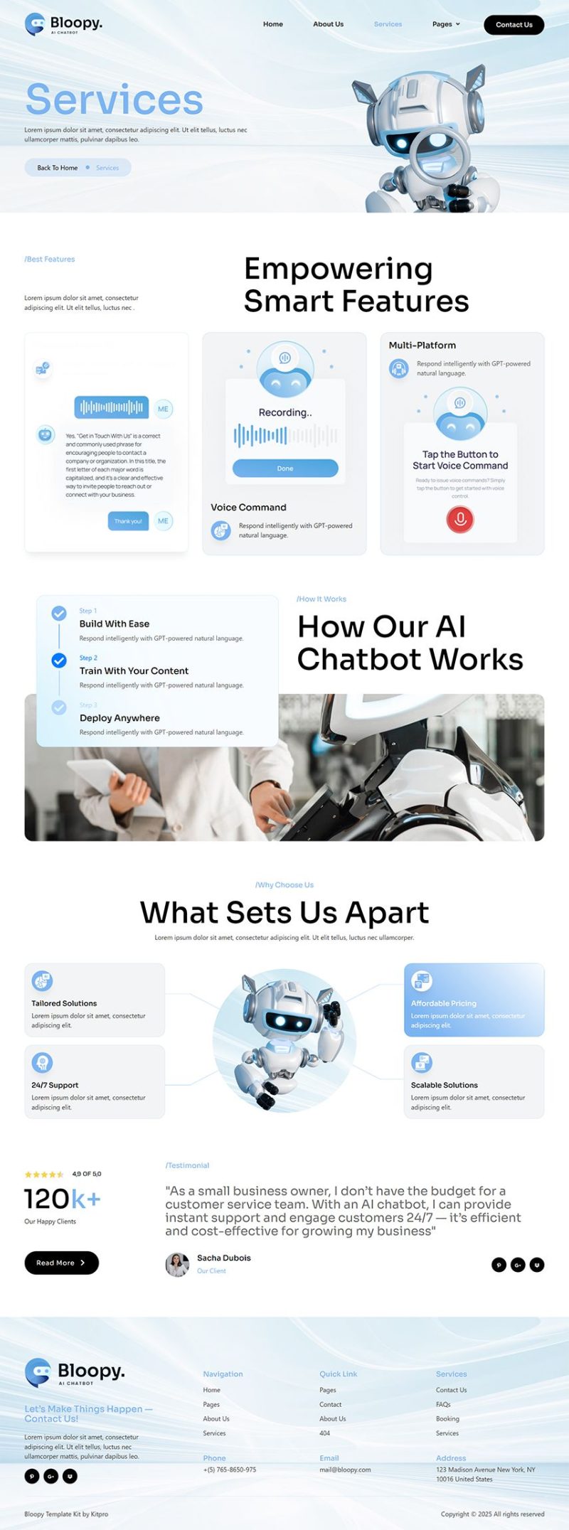 Bloopy - Modern AI Chat Bot Elementor Template Kit by Kitpro | ThemeForest
