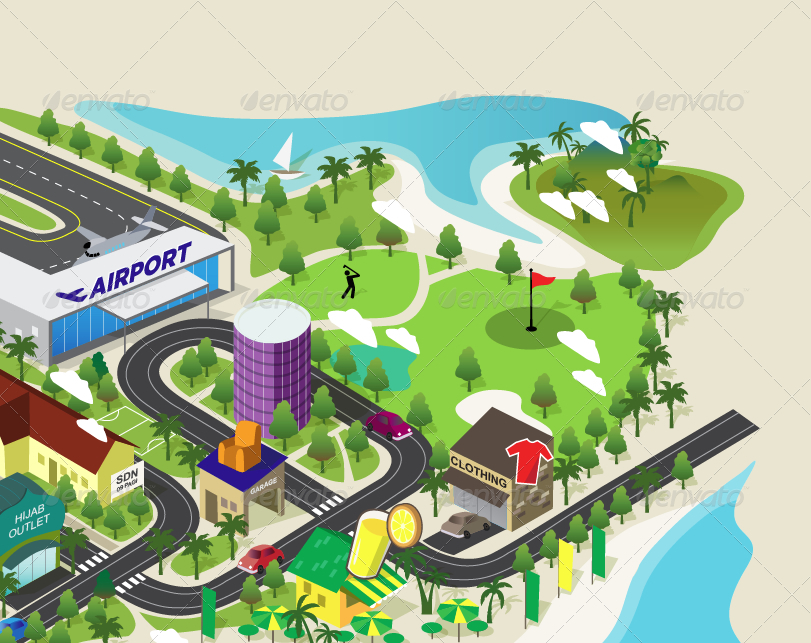 The Island Vector Set, Vectors | GraphicRiver