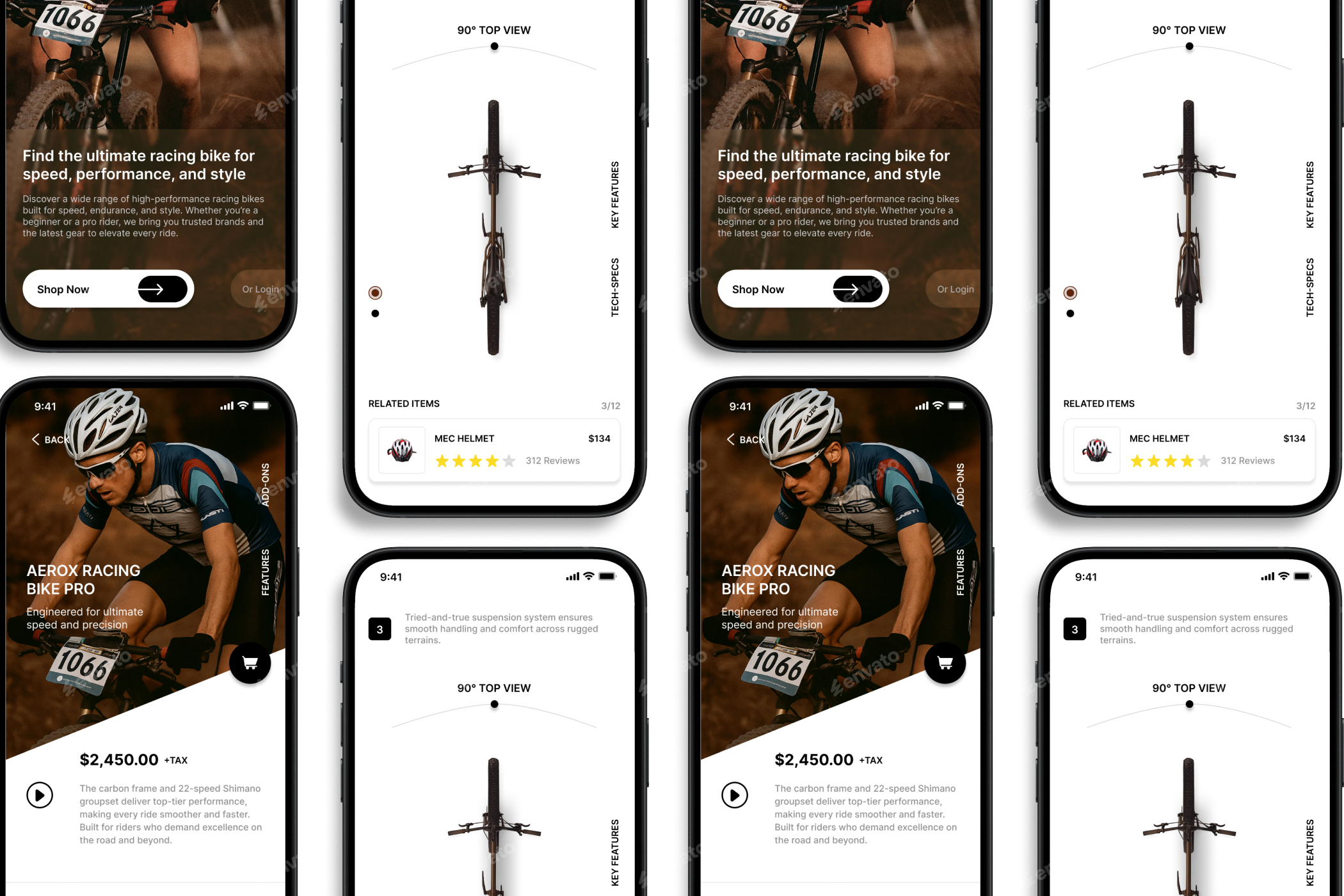Bike Store - Mobile App UI Kit, Web Elements | GraphicRiver
