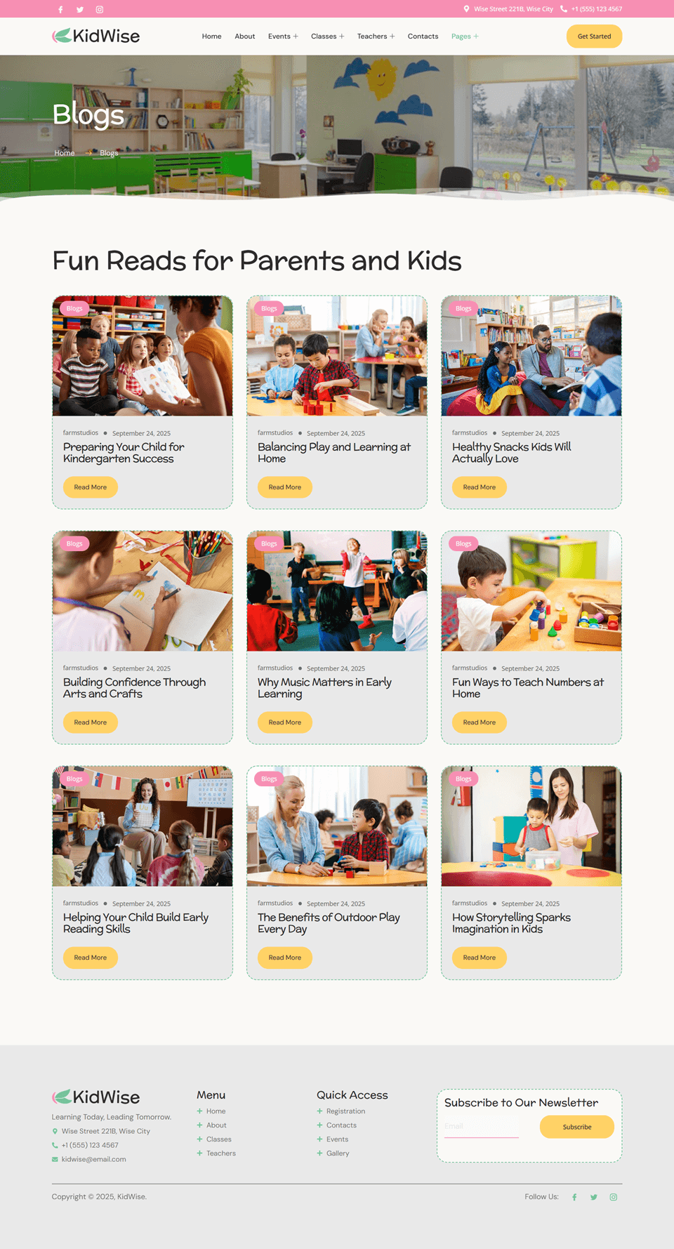 KidWise - Kindergarten & Child School Elementor Template Kit by ...