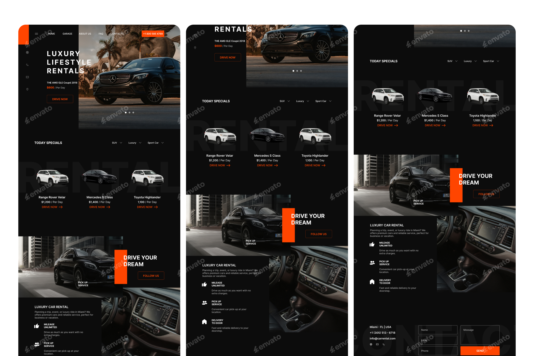 Car Rental - Website Template, Web Elements | GraphicRiver