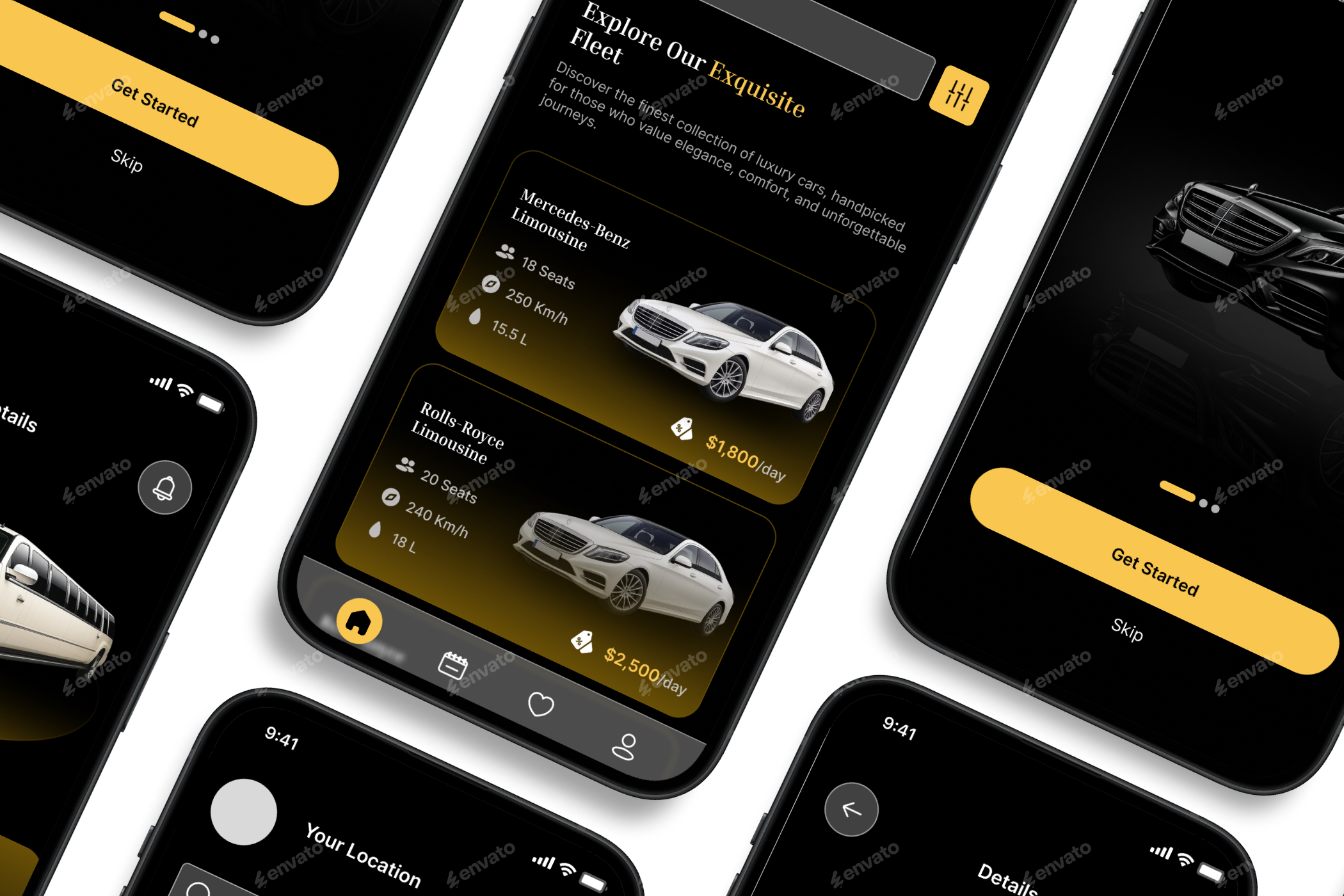 Car Rent - Mobile App UI Kit, Web Elements | GraphicRiver