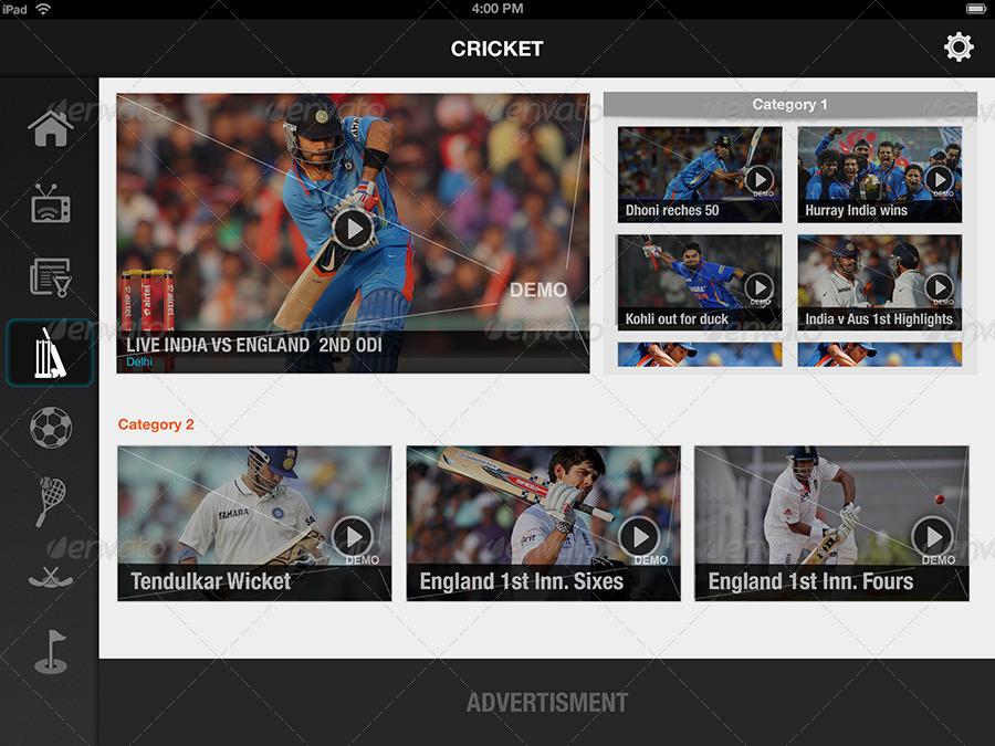 Sports Application iPad / Tablet, Web Elements | GraphicRiver