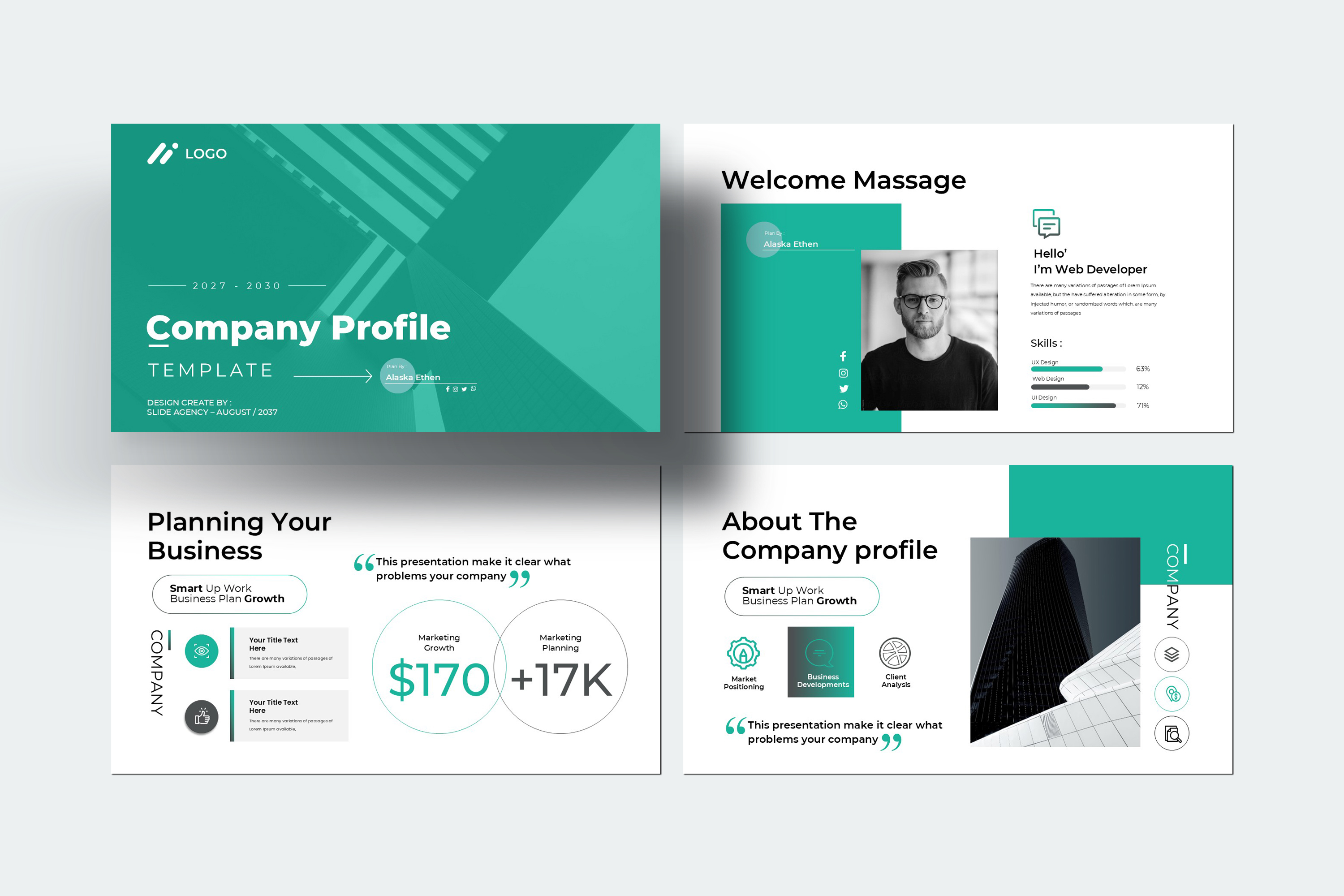Company Profile PowerPoint Presentation Template, Presentation Templates
