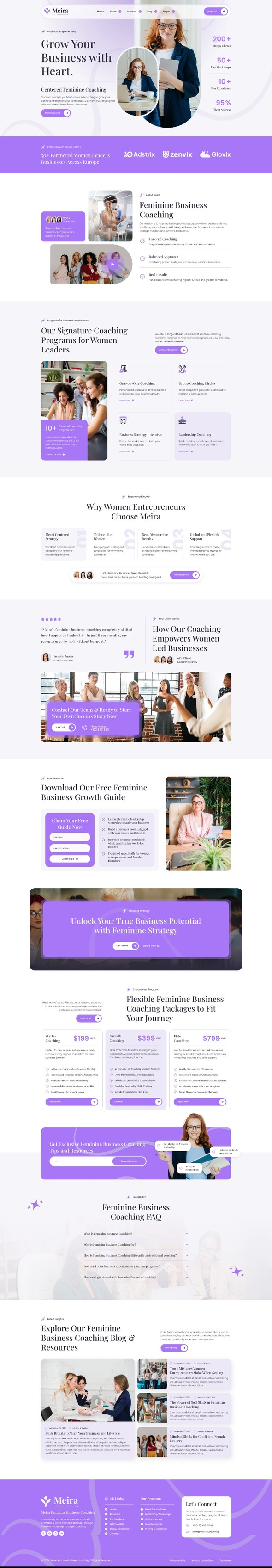 Meira - Feminime Business Coaching Elementor Template Kits by Fox_Creation