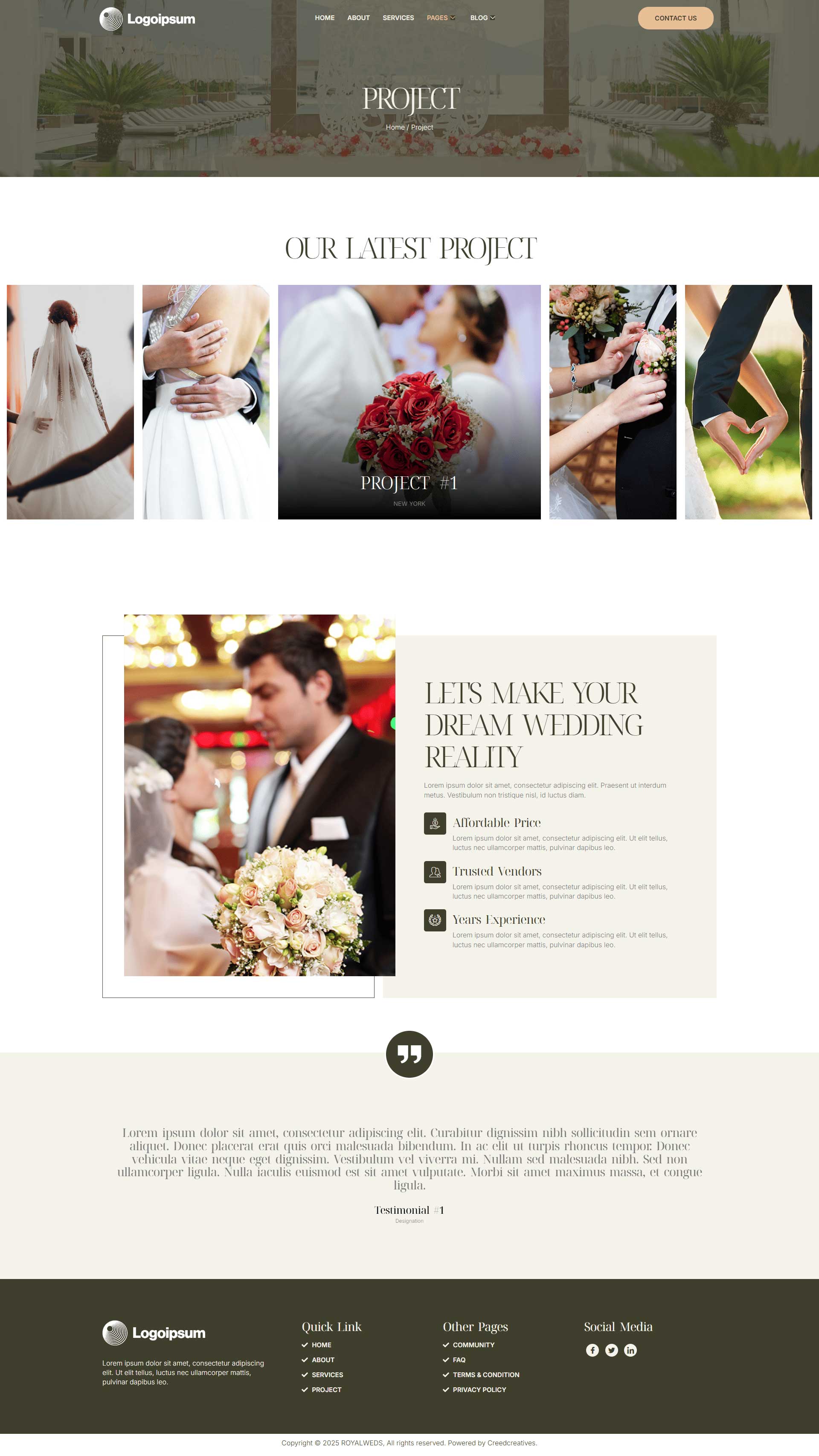 Royalweds - Wedding Planner Elementor Pro Template Kit by creedcreatives