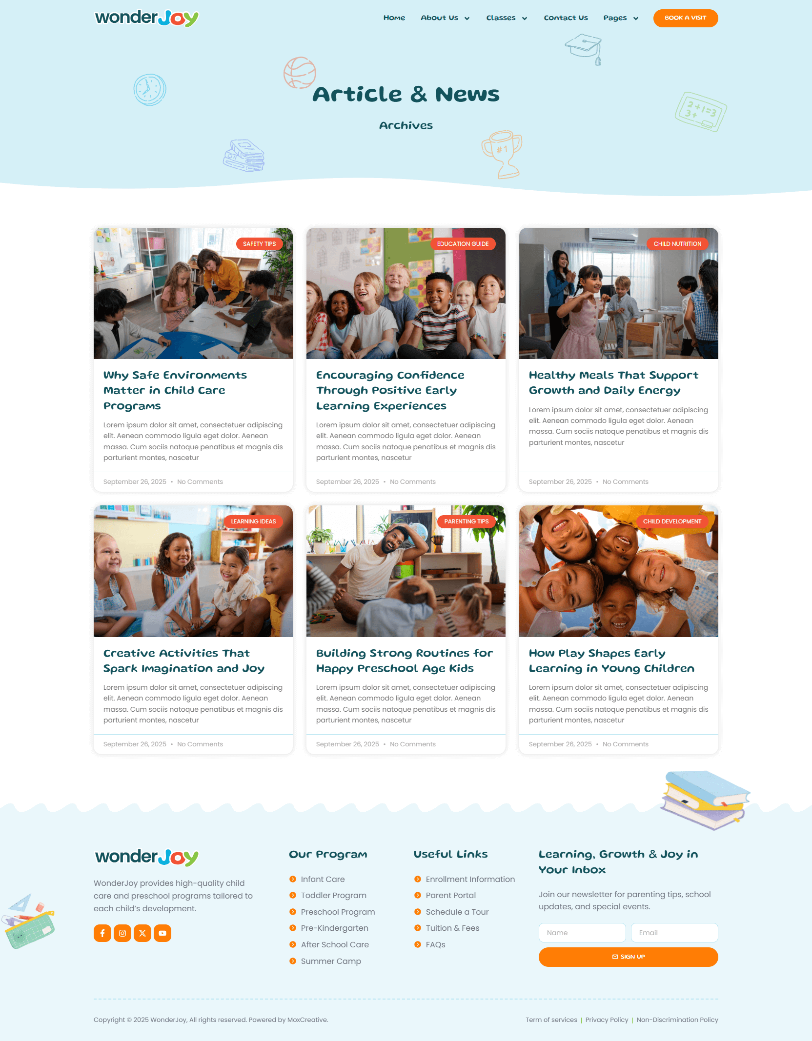 WonderJoy - Kindergarten & Child Care Elementor Pro Template Kit by ...