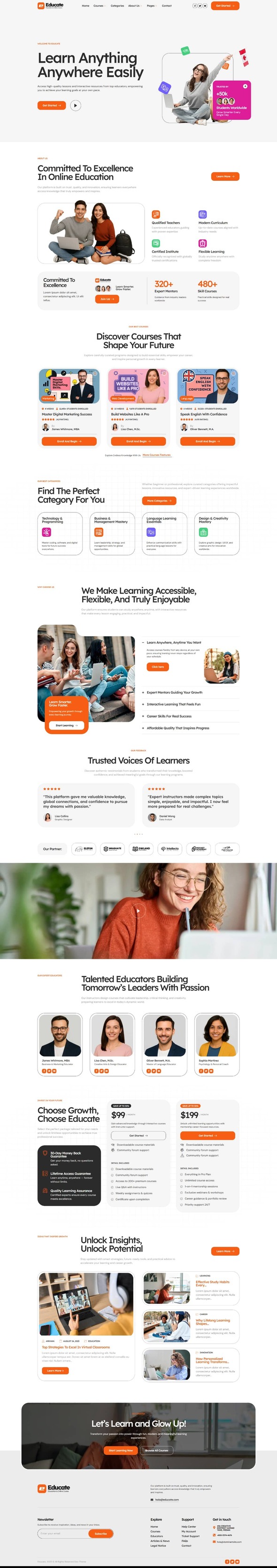 Educate – eLearning & Course Elementor Template Kit by Dex-Theme | ThemeForest