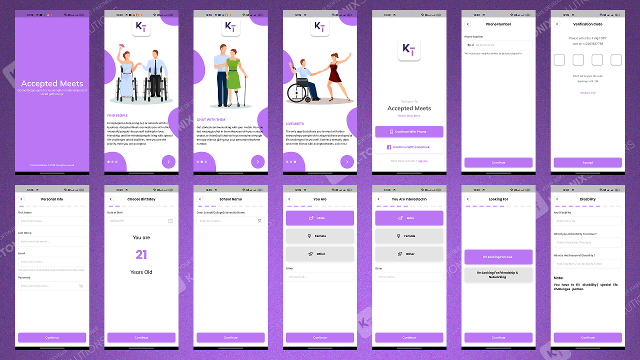 Accepted Meets | Dating for People with Disabilities | Flutter UI by ...