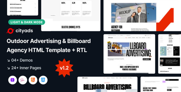 Cityads - Outdoor Advertising & Billboard Agency HTML Template by nsaTheme