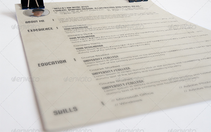 Retro Resume, Print Templates | GraphicRiver