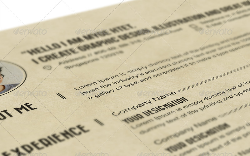 Retro Resume, Print Templates | GraphicRiver