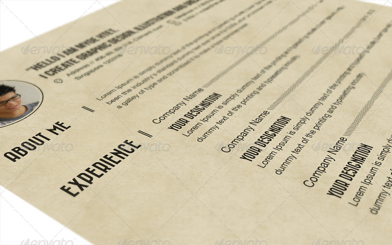 Retro Resume, Print Templates | GraphicRiver