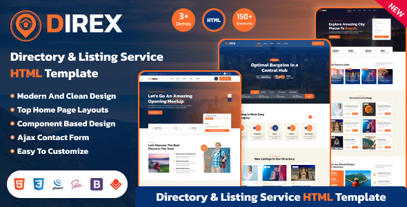 Direx - Directory & Listing Service HTML Template by vecuro_themes