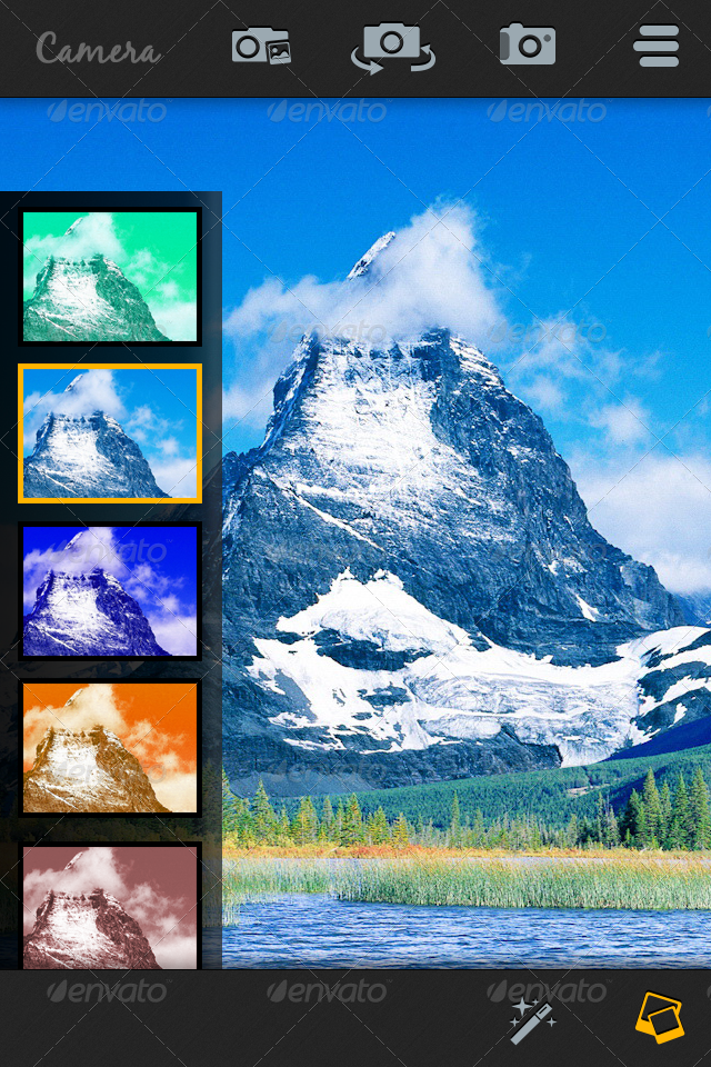 Camera Application Design for Smartphone, Web Elements | GraphicRiver