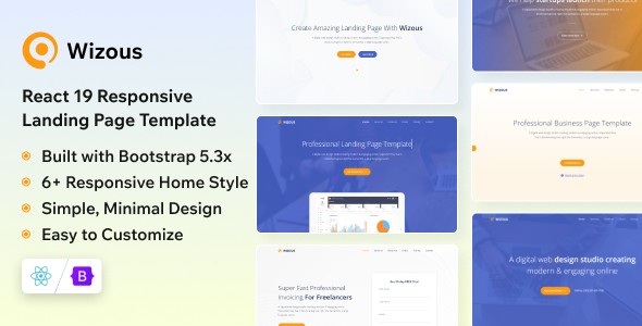 Wizous - React 19 Landing page Template by themesdesign | ThemeForest