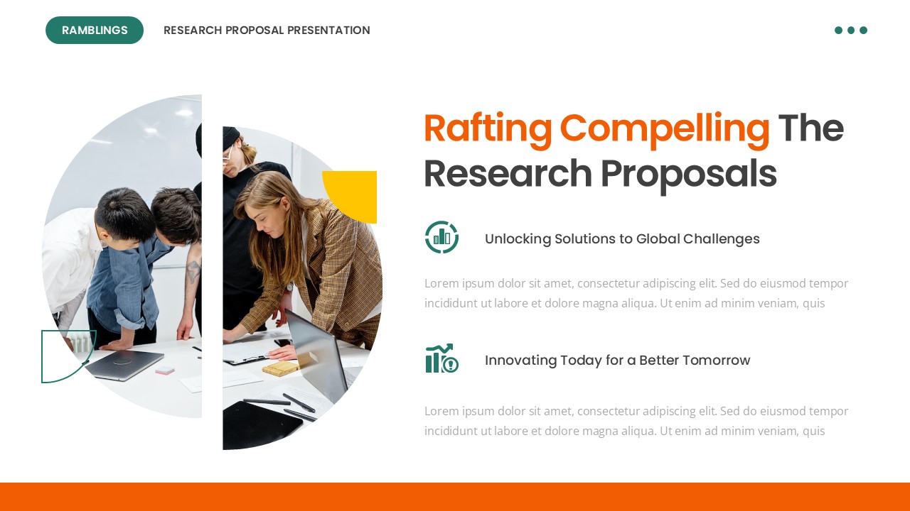 Ramblings Research Proposal Powerpoint Template, Presentation Templates