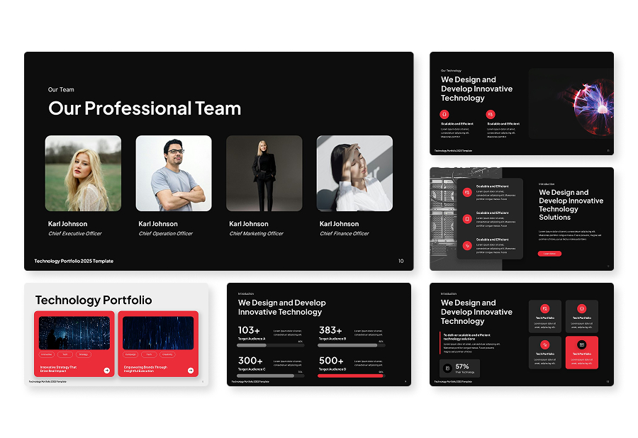 Technology Portfolio 2025 Powerpoint Template, Presentation Templates