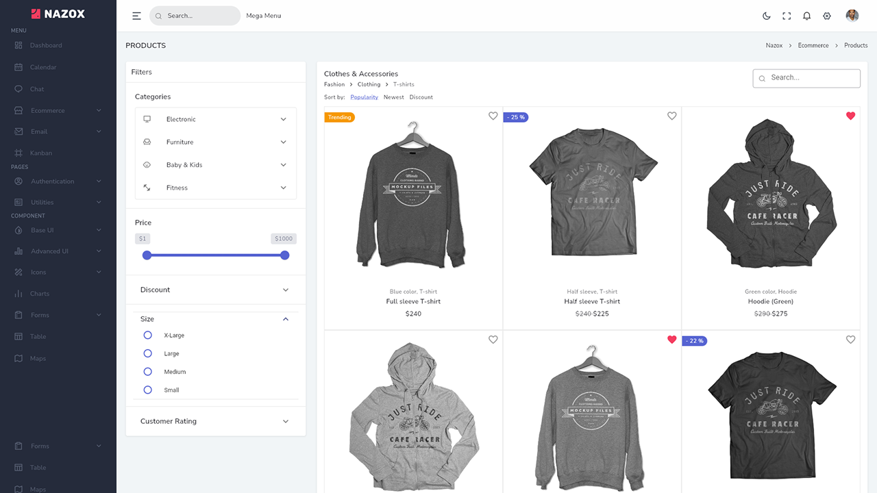 Nazox - Multipurpose Flutter Admin Dashboard Template by themesdesign