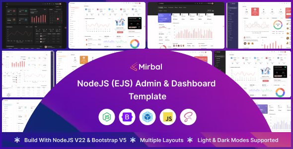 Mirbal - NodeJS Admin Dashboard Template by SRBThemes | ThemeForest