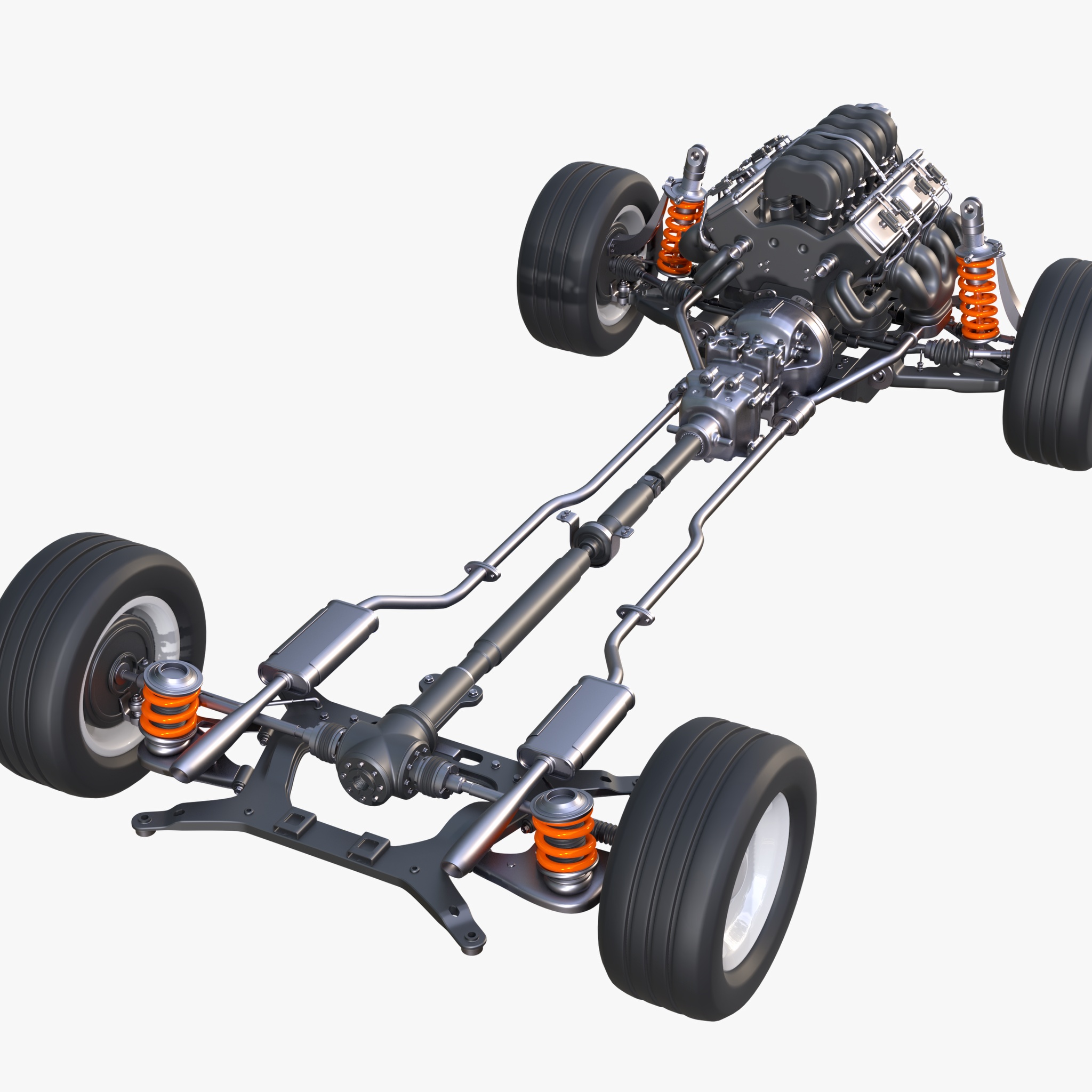 Car Powertrain with Chassis M1 by Zurel | 3DOcean