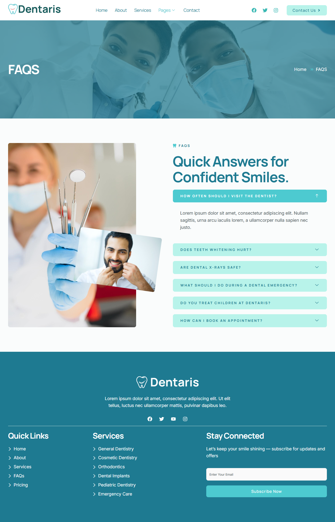 Dentaris - Dentis & Dental Clinic Service Elementor Template Kit by sparklethings