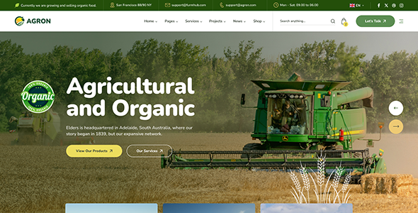 Agron - Agriculture & Organic Farm WordPress Theme by Case-Themes | ThemeForest