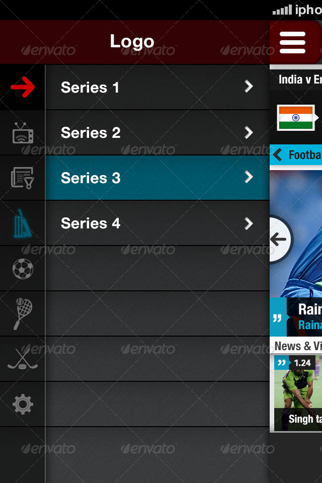 Sports Application for Smartphones, Web Elements | GraphicRiver