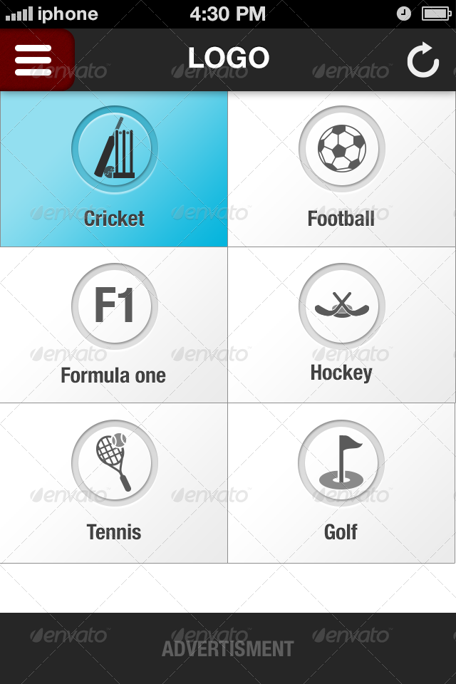 Sports Application for Smartphones, Web Elements | GraphicRiver