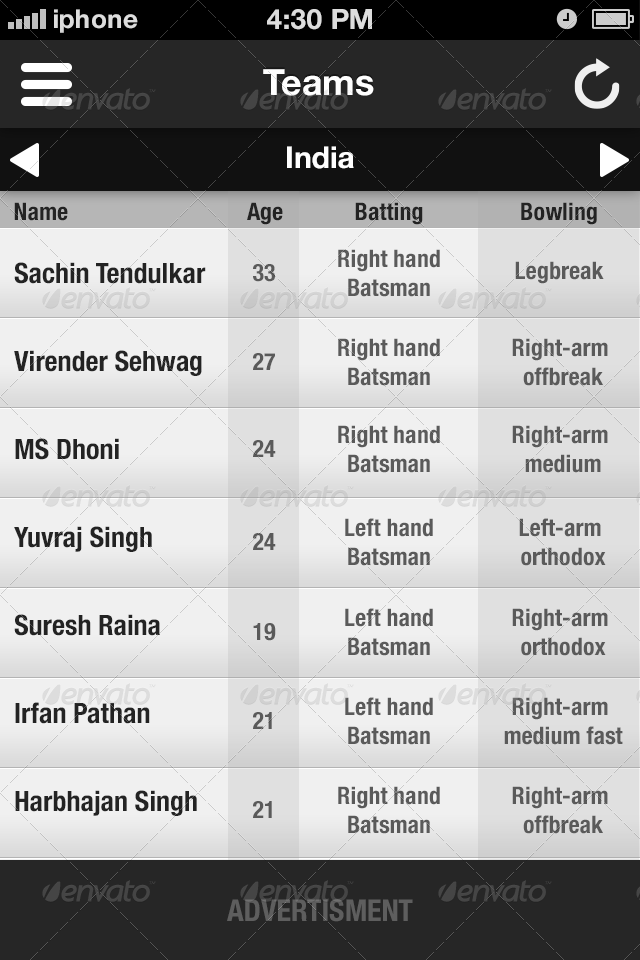 Sports Application for Smartphones, Web Elements | GraphicRiver