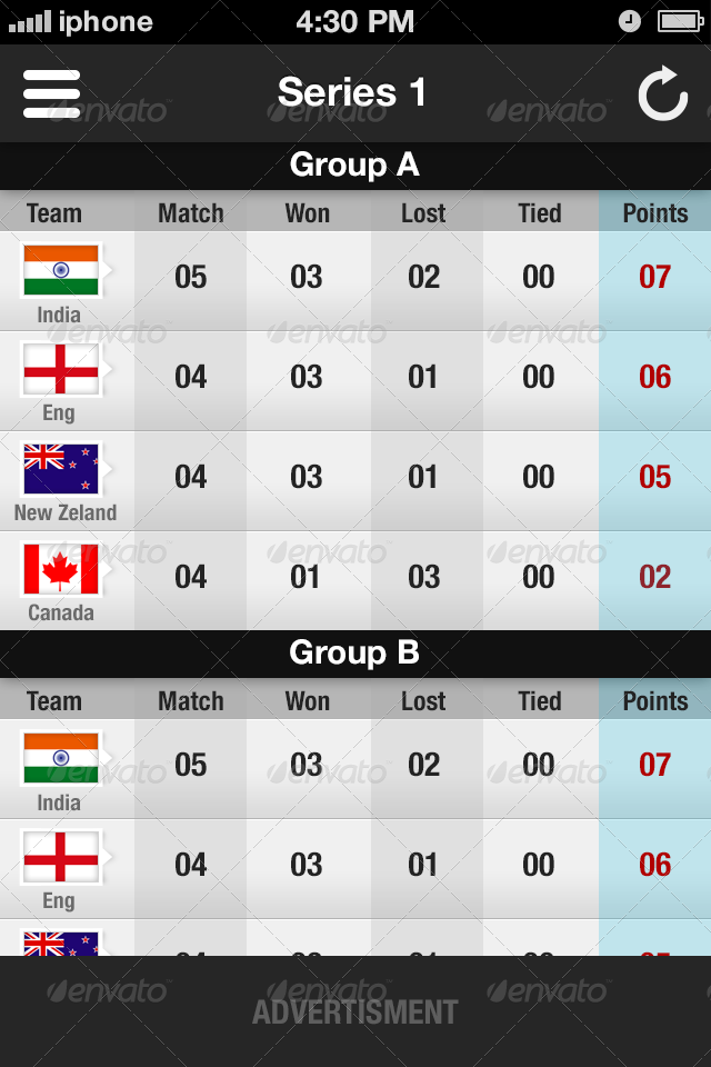Sports Application for Smartphones, Web Elements | GraphicRiver