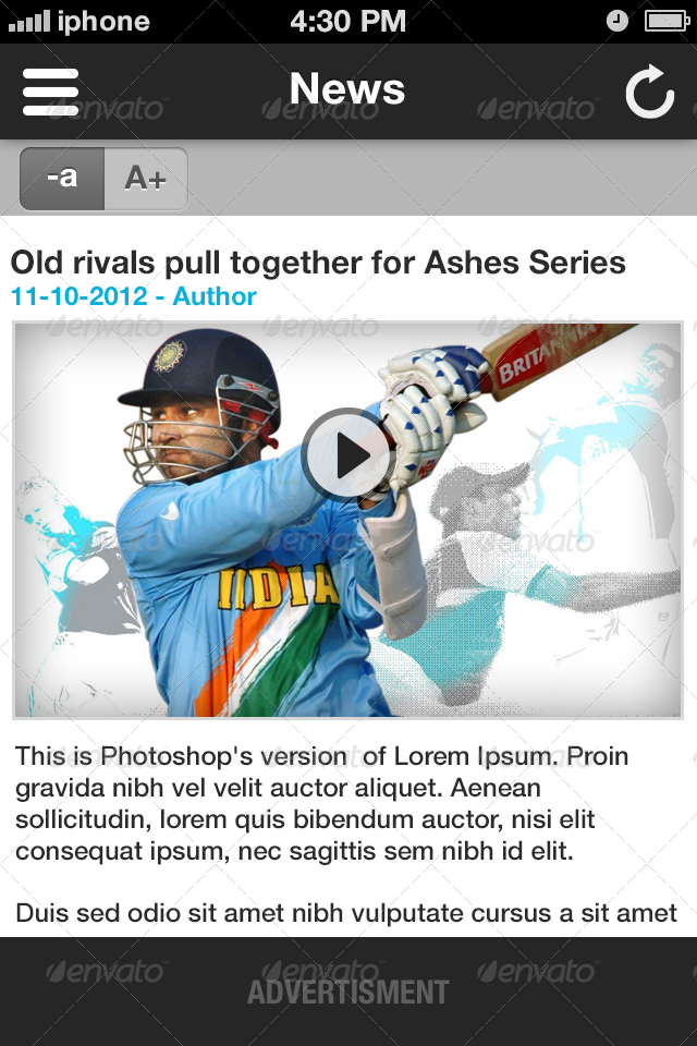 Sports Application for Smartphones, Web Elements | GraphicRiver