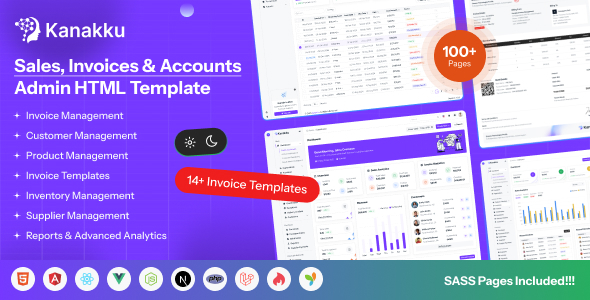 Kanakku - Finance, Accounting & Invoice Dashboard Template (React ...