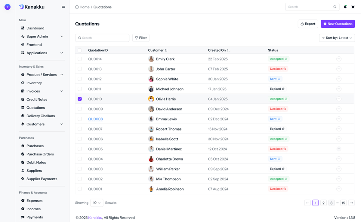 Kanakku - Finance, Accounting & Invoice Dashboard Template (React ...