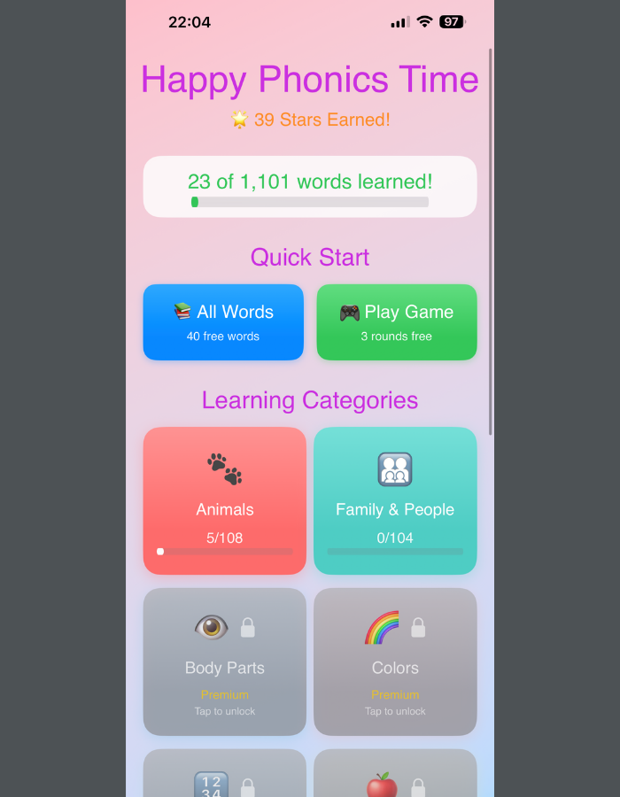 Happy Phonics Time - Complete iOS Educational App with Freemium Model ...