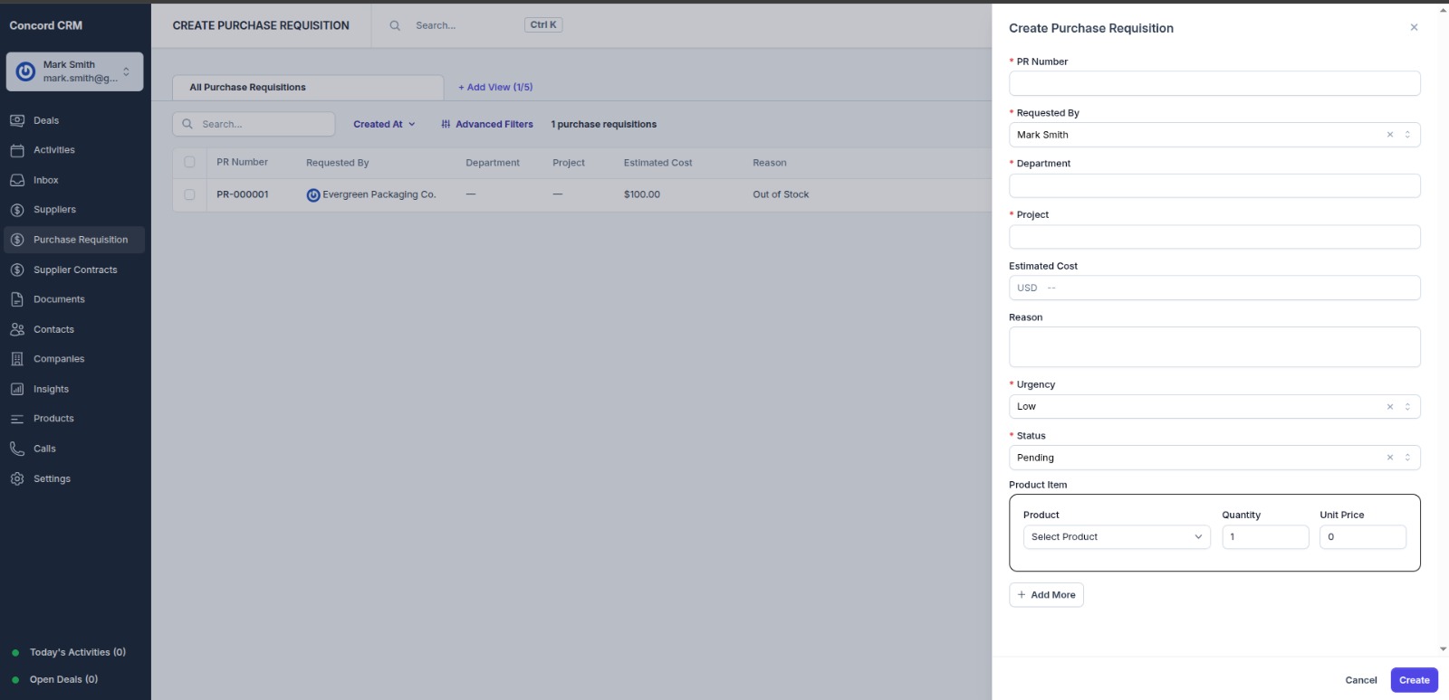 Purchase Management module for Concord CRM by themesic | CodeCanyon