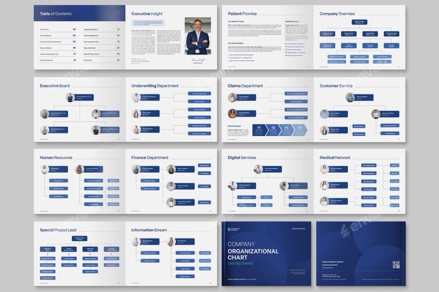 Organizational Chart Template, Print Templates | GraphicRiver