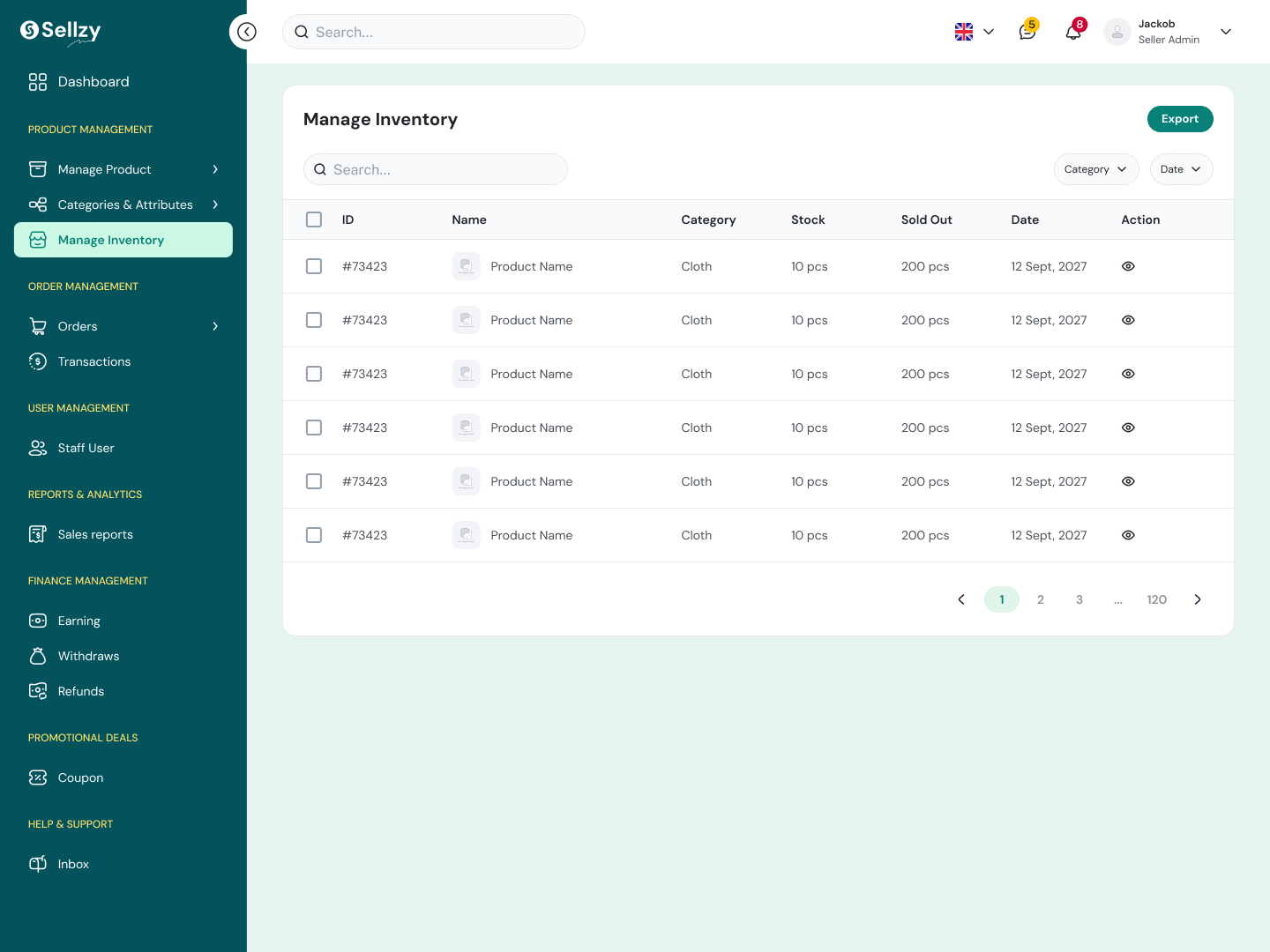 Sellzy - Multivendor eCommerce Dashboard Figma UI Template by createuiux