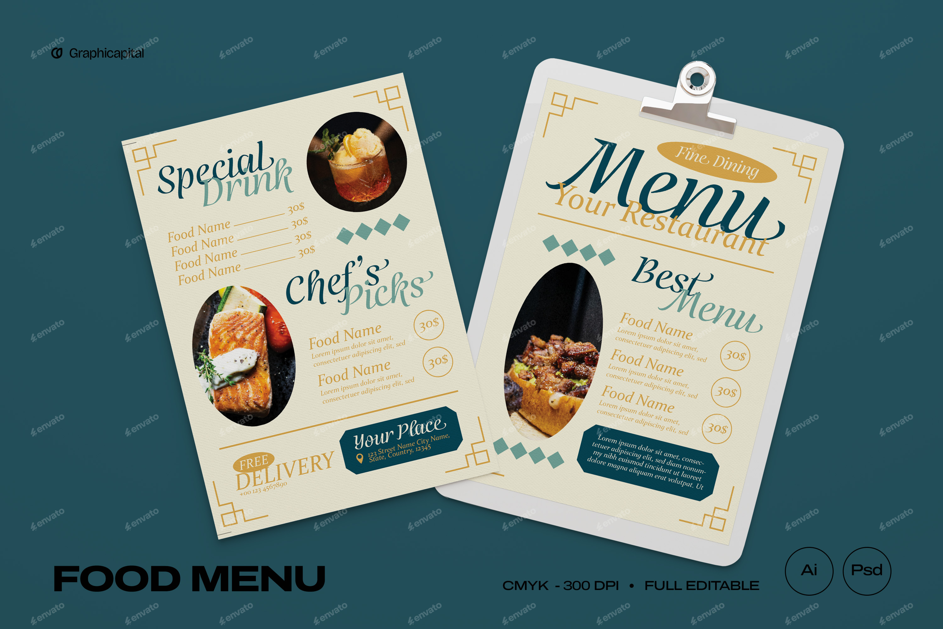 Fine Dining Food Menu, Print Templates | GraphicRiver