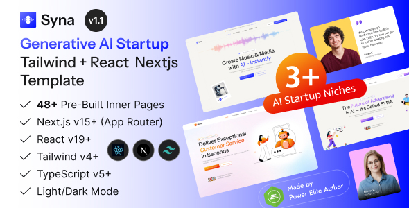 Syna – React Next AI Startup Template by EnvyTheme | ThemeForest