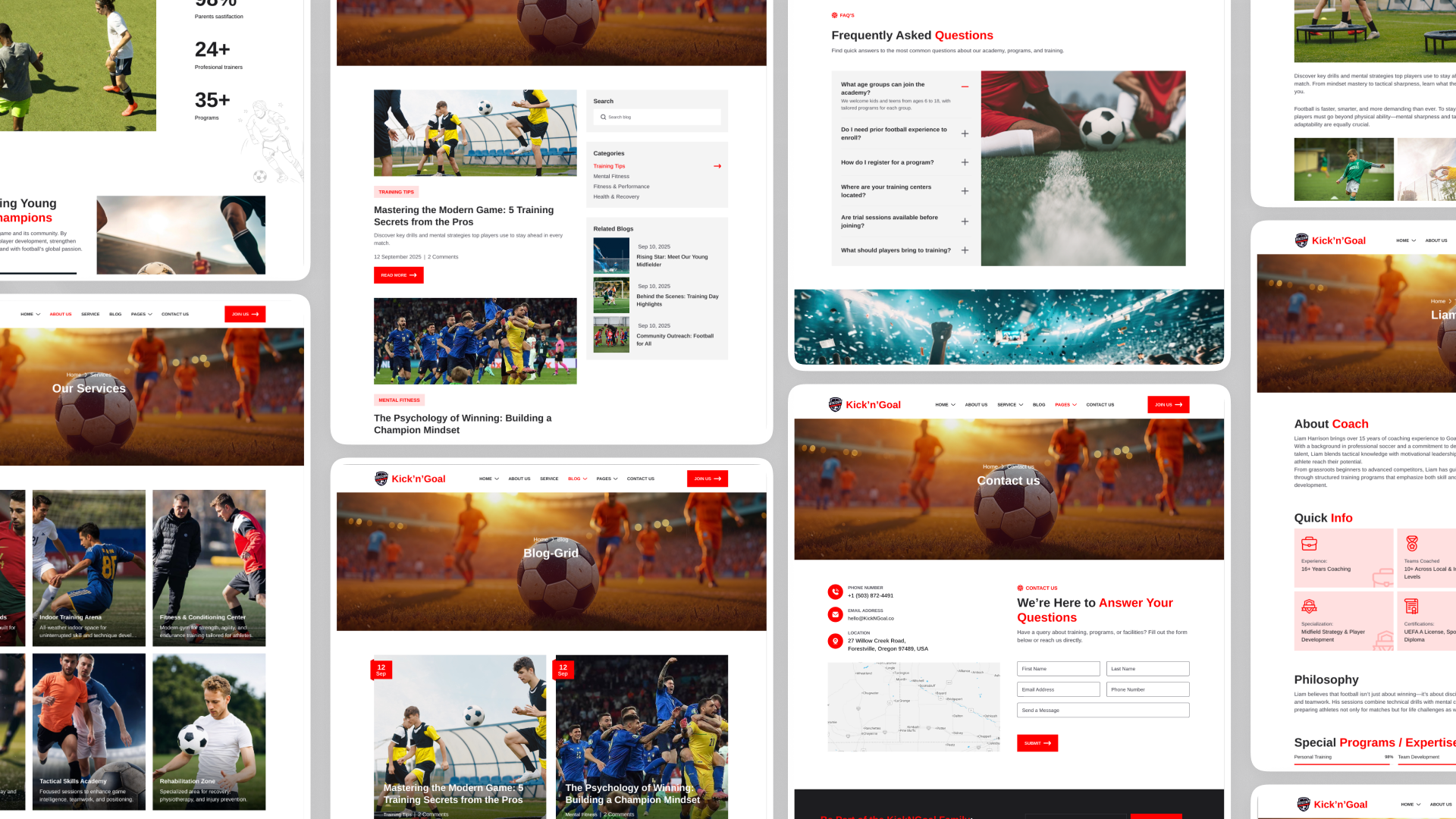 KicknGoal - Soccer and Football Club HTML Template by siddhiinfosoft