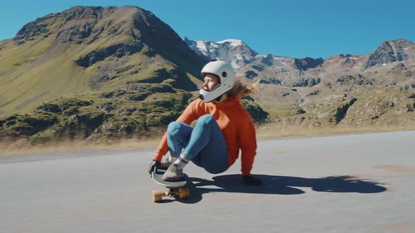 Cinematic downhill longboard session, Stock Footage | VideoHive
