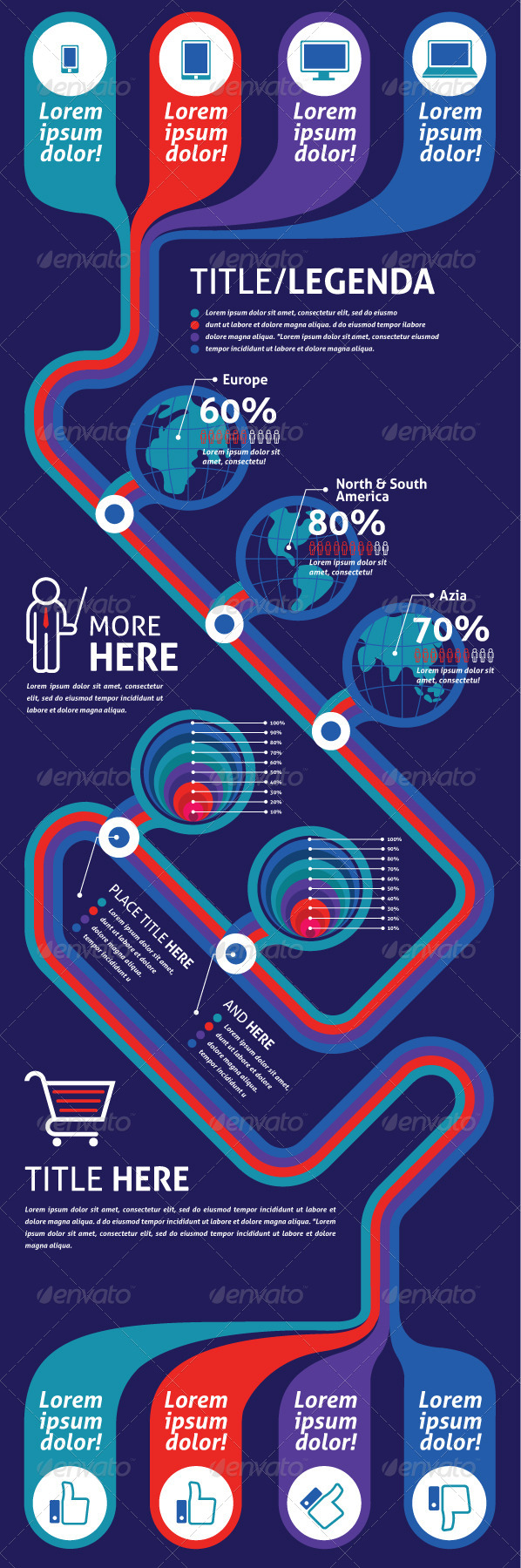 InfographicPath, Graphs and Icons, Infographics | GraphicRiver